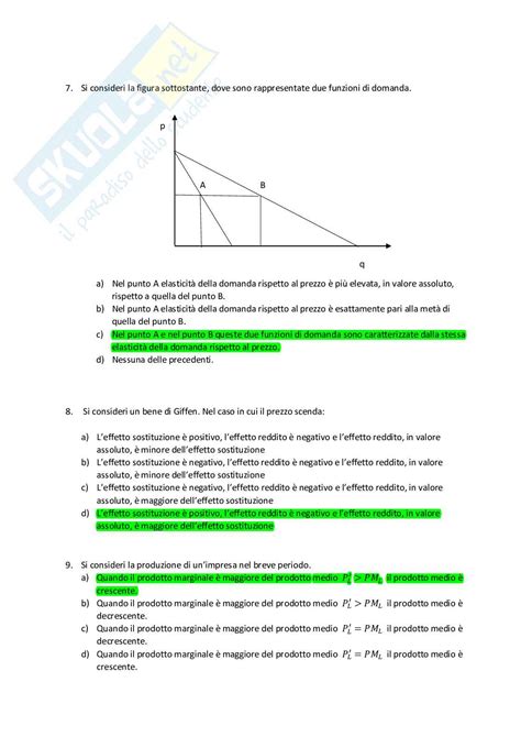Domande Esame Microeconomia