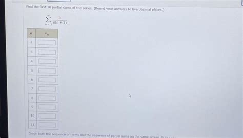 Solved ∑n1nnn21find The First 10 Partial Sums Of The