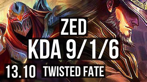 Zed Vs Twisted Fate Mid 916 300 Games 800k Mastery Dominating