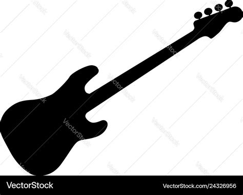 Bass Guitar Silhouette Royalty Free Vector Image