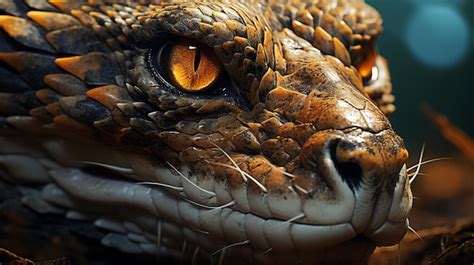 Premium Photo Closeup Photo Of A Python Looking In Their Habitat