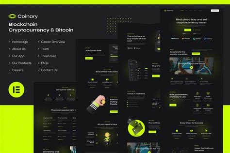 Coinary Blockchain Cryptocurrency And Bitcoin Elementor Template Kit Download For Wordpress