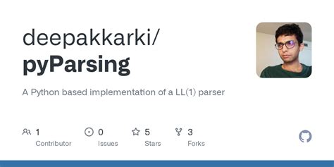 Github Deepakkarkipyparsing A Python Based Implementation Of A Ll1