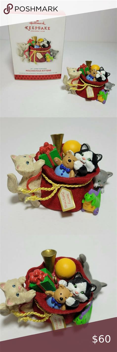 Hallmark Christmas Ornament Mischievous Kittens Member Exclusive 15th