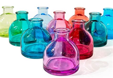 Colored Glass Bud Vases Bulk Vintage Green Glass Vases Colorful Glass