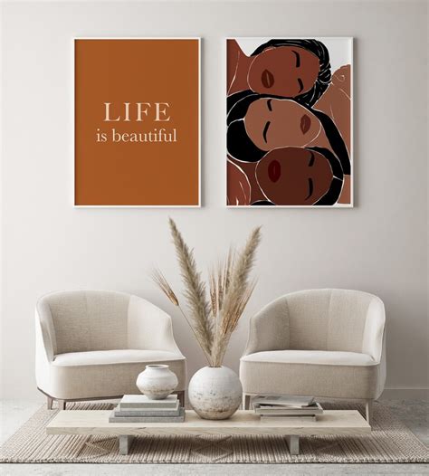 African Girls Wall Art Black Woman Art African American Art Etsy