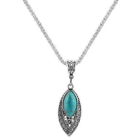 Xy Fancy Bohemia Necklace For Women Leaves Natural Stone Pendant