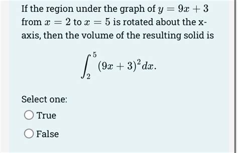 solved if the region under the graph of y 9x 3 from x 2 to