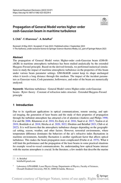Propagation Of General Model Vortex Higher Order Cosh Gaussian Beam In Maritime Turbulence
