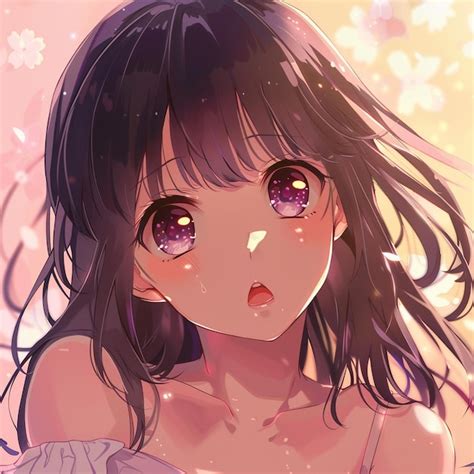 Pretty Anime Girl With Brown Hair And Brown Eyes