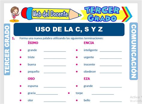 Uso De La C S Y Z Para Tercero De Primaria Fichas De Trabajo Images And Photos Finder