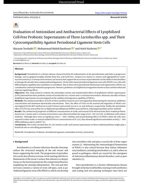 Pdf Evaluation Of Antioxidant And Antibacterial Effects Of