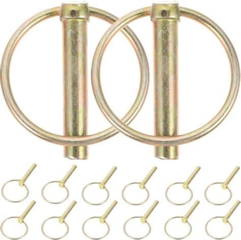 Cabilock 16pcs Heavy Duty Galvanized Lynch Pin Set With Rings For Farm