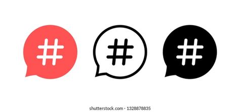 Hashtag Icon Bubble Hashtag Symbol Collection Stock Vector Royalty