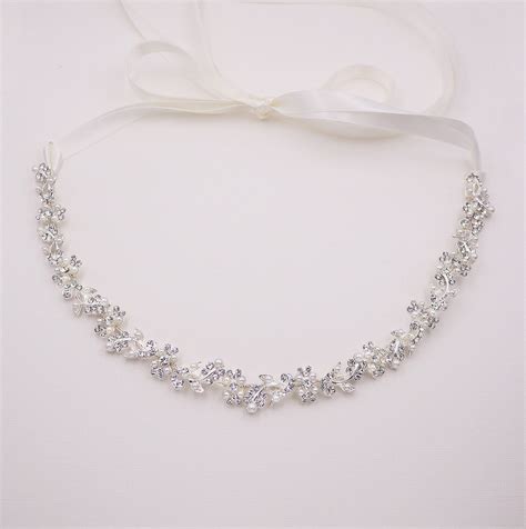 Silver Bridal Headband Pearl Wedding Headband For Brides Pearl