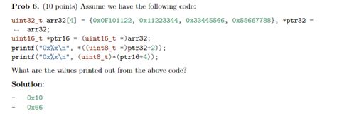 Solved Prob Points Assume We Have The Following Chegg