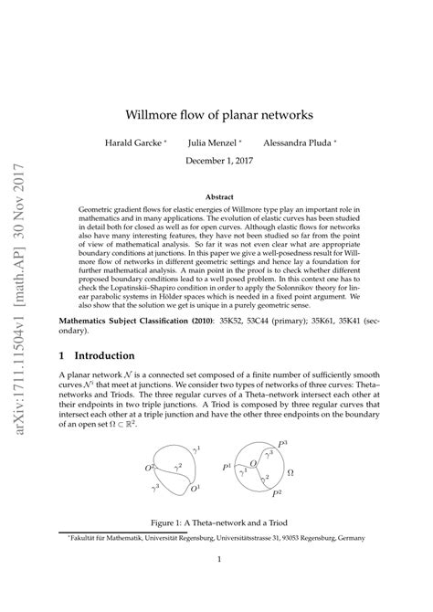 pdf willmore flow of planar networks