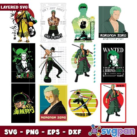 Layered Roronoa Zoro Svg Bundle Svgpan