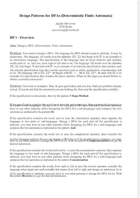 Pdf Design Patterns For Dfas Deterministic Finite Automata Dokumen Tips