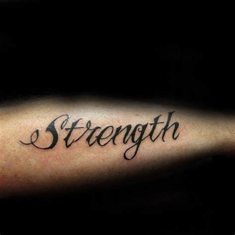 60 Strength Tattoos For Men Masculine Word Design Ideas