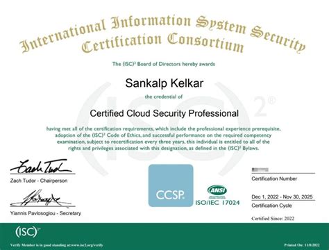 Sankalp Kelkar Cissp Ccsp On Linkedin Ccsp Isc2 Cloudsecurity