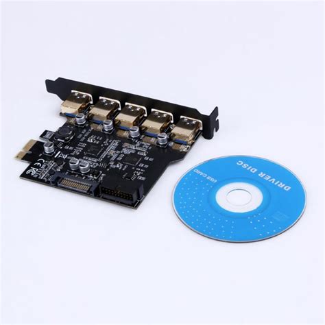 Super Vitesse Pci E Vers Usb 30 19 Broches 5 Ports Adaptateur De Carte