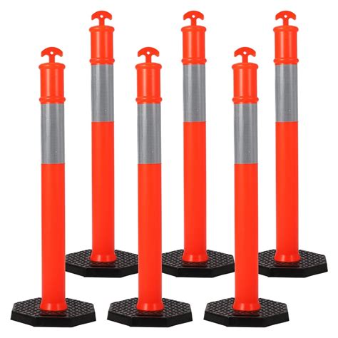 Delineator Post With Base 6 Pack 45 Inch Portable Orange Traffic