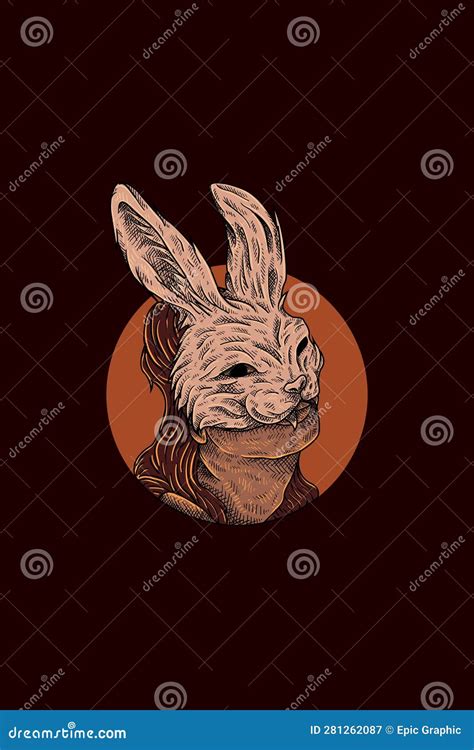 Girl With Rabbit Mask Vector Illustration Stock Vector Illustration