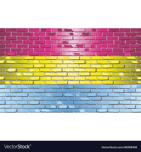 Pansexual Pride Flag On A Brick Wall Royalty Free Vector