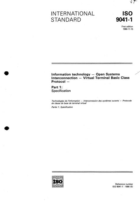 ISO 9041 1 1990 Information Technology Open Systems Interconnection Virtual Terminal Basic