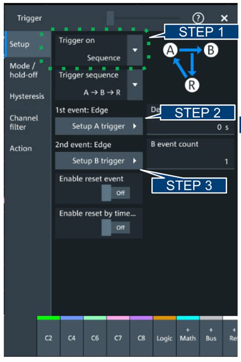 MXO5 Sequential Trigger Measurement Setup Signal Edge Solutions
