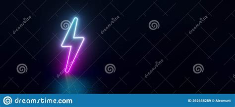 Neon Thunderbolt Pattern Stock Image 262366735