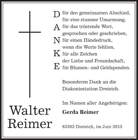 Traueranzeigen Von Walter Reimer Trauer Op Online De