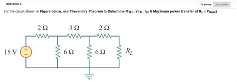 Solved For The Circuit Shown In Figure Below Use Thevenin S Chegg
