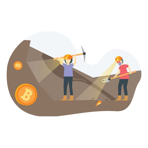 Mining Cryptocurrencies Illustration Useable For Both Web Or Mobile App