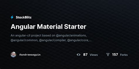 Angular Material Starter StackBlitz