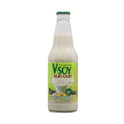Jual V SOY Multi Grain Soya Bean Milk 300 ML Kemasan Glass Bottle