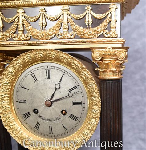 Antique French Empire Mantle Clock Ormolu By Honore Pons 1810