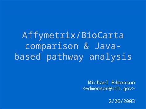 Ppt Affymetrixbiocarta Comparison And Java Based Pathway Analysis