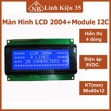 Màn hình LCD 2004 module I2C xanh dương Shopee Việt Nam
