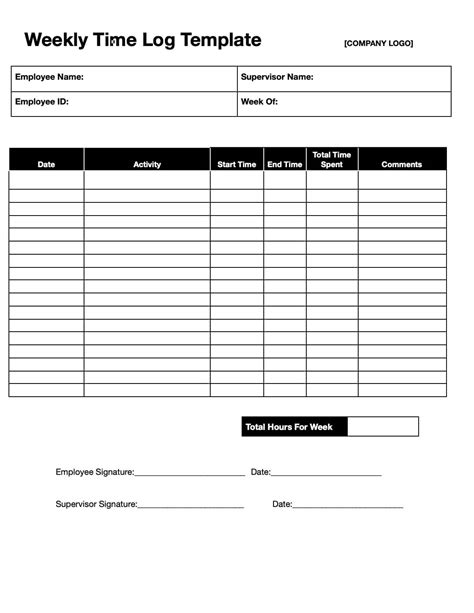 11 Time Log Templates Pdf Word Sample Templates Vrogue Co