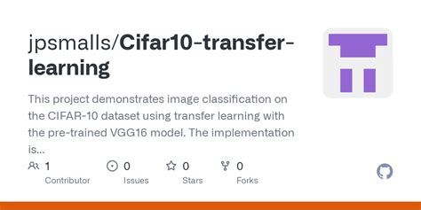Github Jpsmalls Cifar Transfer Learning This Project Demonstrates