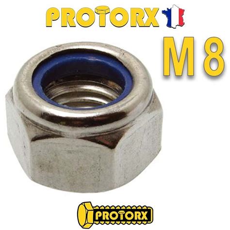ECROU Hexagonal Indesserrable Hi M X Pcs Autobloquant Frein NYLSTOP Inox A Avec Bague