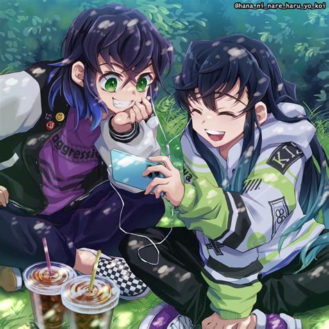 Hashibira Inosuke And Tokitou Muichirou Kimetsu No Yaiba Drawn By