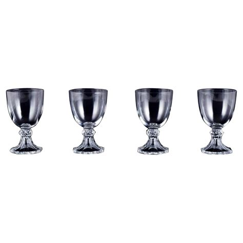 Val Saint Lambert Belgium Set Of Four Red Wine Glasses In Crystal