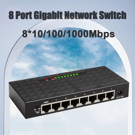8 Port 101001000mbps Network Switch Ethernet Gigabit Switcher High