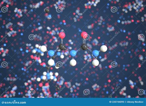 Molecule Of Biuret Conceptual Molecular Model Conceptual 3d Rendering Stock Illustration
