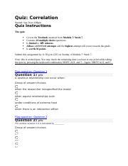 Quiz Docx Quiz Correlation Started Sep At Pm Quiz Instructions The Quiz Covers