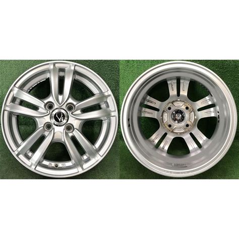 14インチ VATRRA 中古 社外 アルミホイール 4本 4穴 PCD 100 IN42 akb 16235 タイヤショップツー