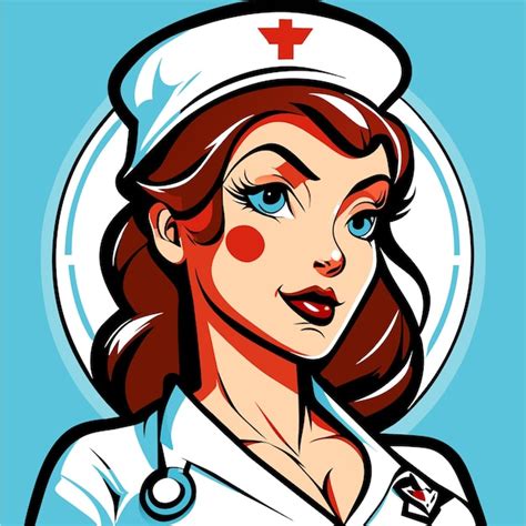 Premium Vector Beautiful Hot Nurse Hand Drawn Flat Stylish Cartoon Sticker Icon Concept